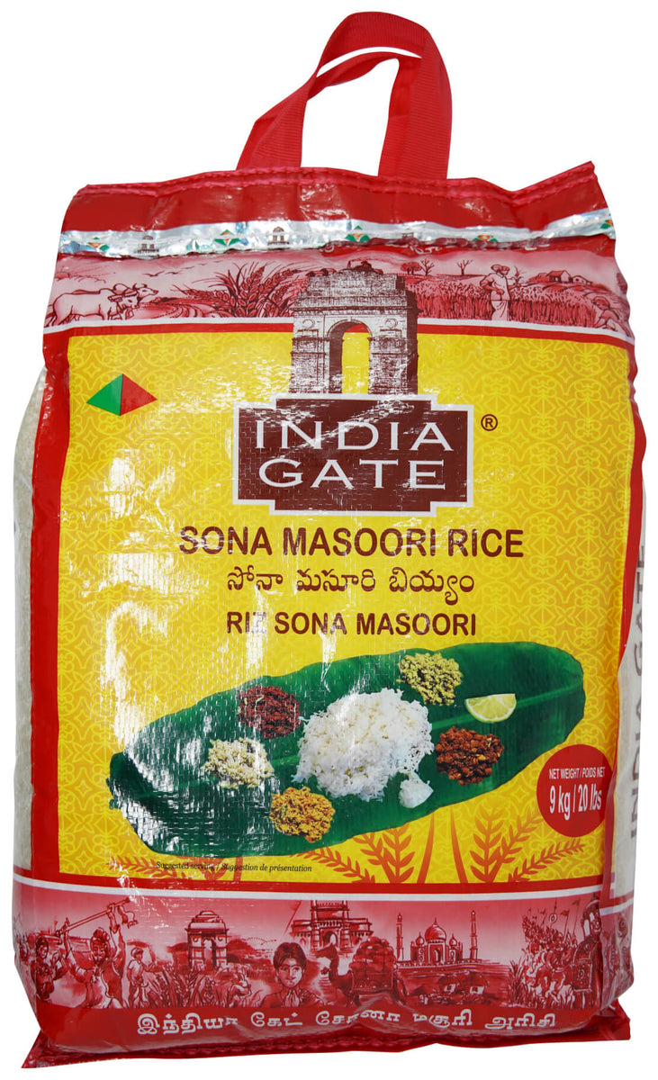 India Gate Sona Masoori Rice - 20lb – buniyaa.com
