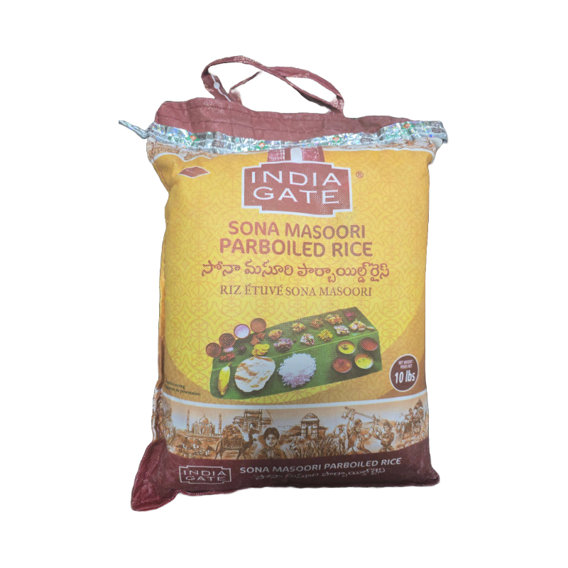 India Gate Sona Masoori Parboiled Rice - 10LB – buniyaa.com