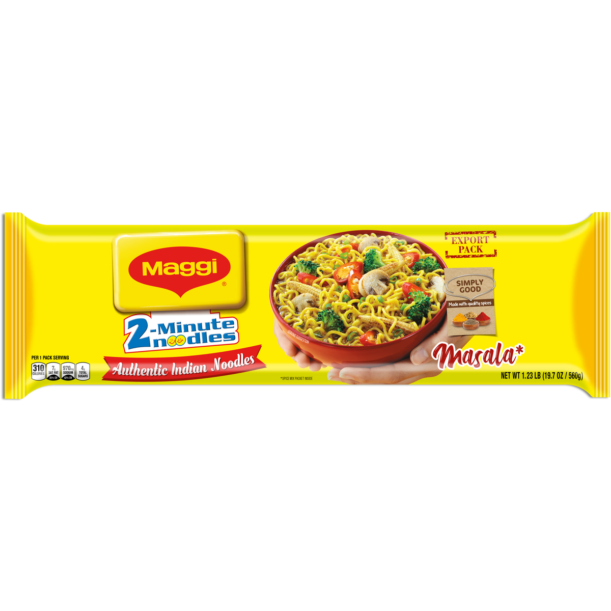 Maggi Masala Instant Noodles – 560g (2-Pack) | Authentic Indian Spices ...