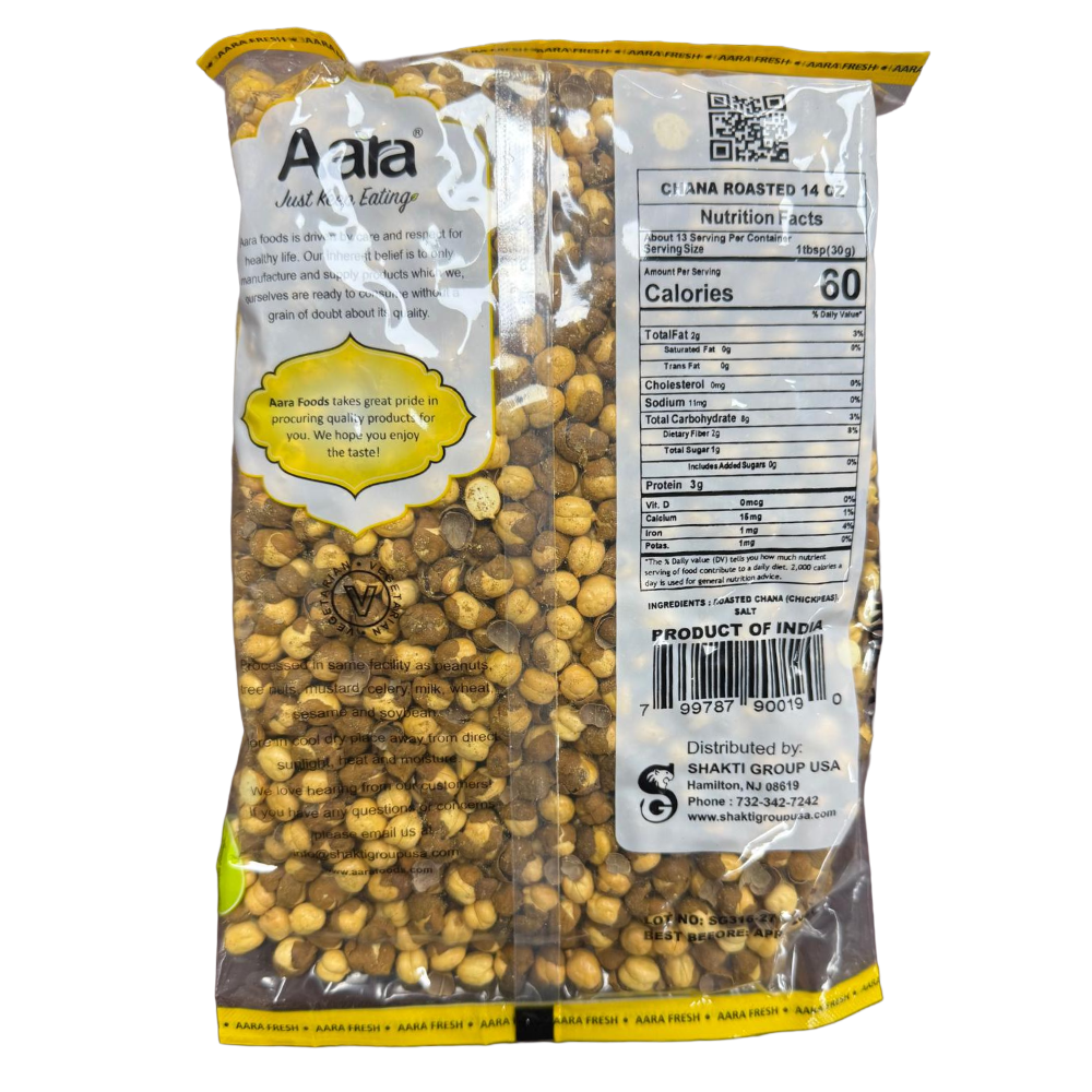 Aara Roasted Chana (Chickpeas) – 14 oz | Unsalted | Protein-Rich Snack ...