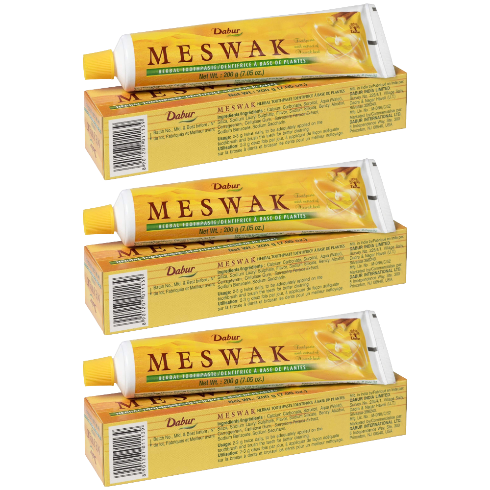 Dabur Meswak Toothpaste – Herbal Toothpaste with Meswak – 200gm × 3 ...