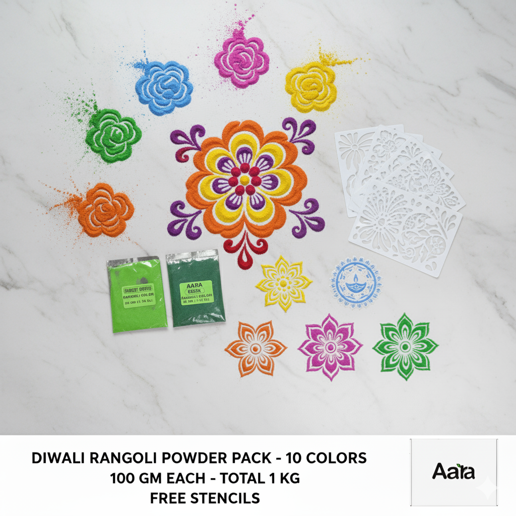 Diwali Rangoli Color – 10 Pack (10 Vibrant Colors) | Traditional Festi ...