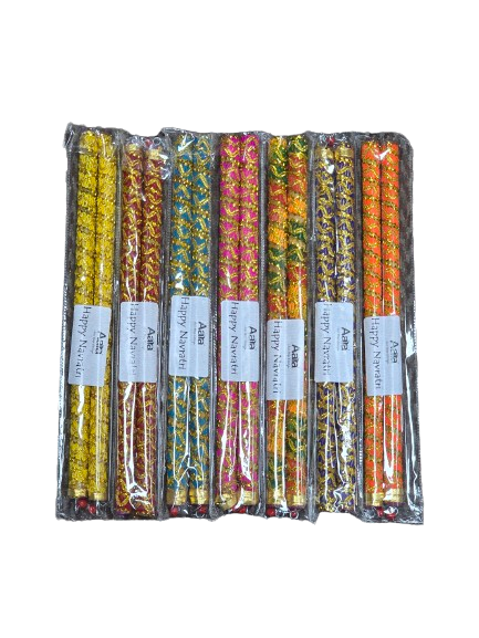 Wooden Dandiya Assorted (Pack of 24) – buniyaa.com