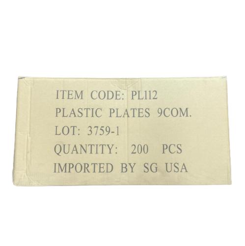 200 Pcs Round White 9 Compartment Disposable Plastic Plates – buniyaa.com